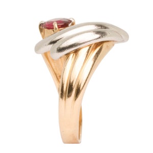 18ct Gold Ruby and Diamond Twist Cocktail Ring | 18K Solid Gold Vintage ...