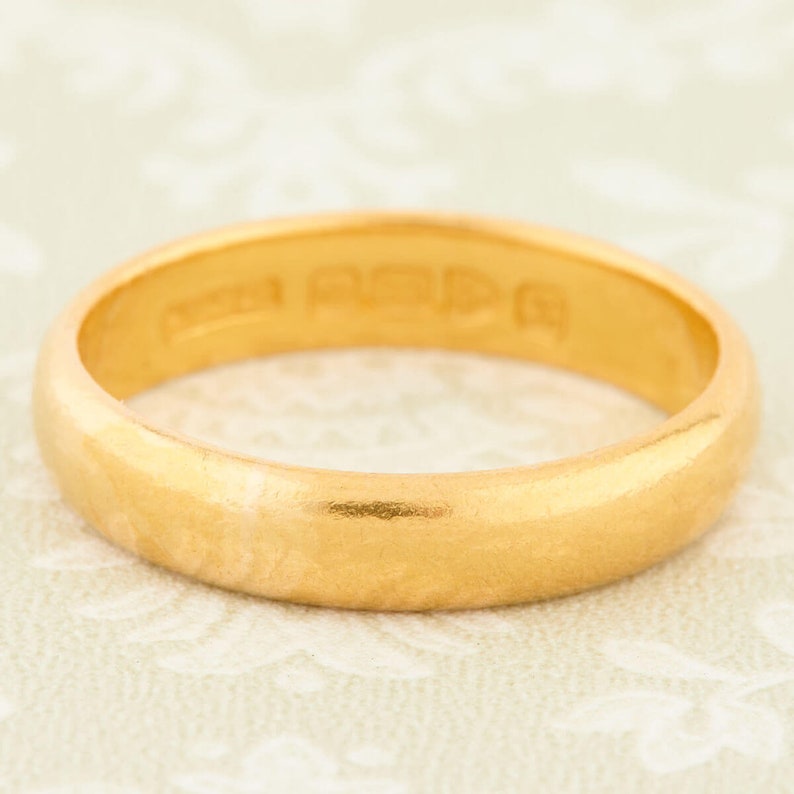 22ct Gold Wedding Band Vintage 22k Gold Wedding Ring 1924 - Etsy