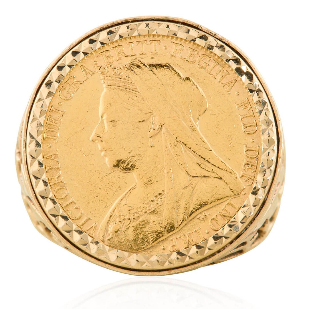 9ct Gold Sovereign Ring 1892 - Etsy
