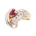 18ct Gold Ruby and Diamond Twist Cocktail Ring | 18K Solid Gold Vintage ...