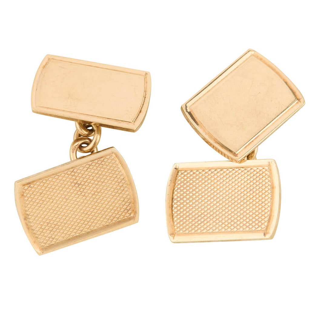 Vintage 9ct Gold Rectangle Chain Cufflinks 1962 - Etsy