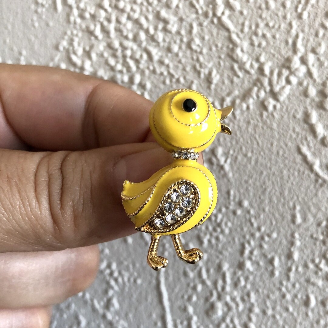 Small Yellow Chick Brooch, Chicken Bird Brooch Pin, Easter Brooch Pin ...