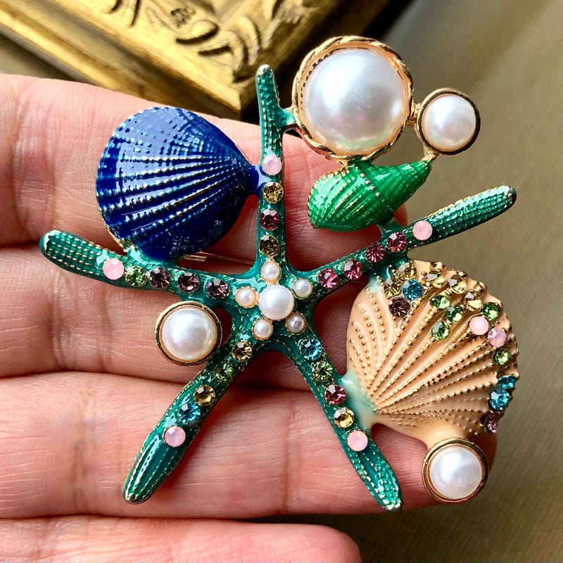 Seashell Brooch - Etsy