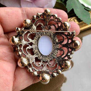 Large Brooch Pin, Pearl Brooch, Rhinestone Brooch, Pearl Jewelry - Etsy
