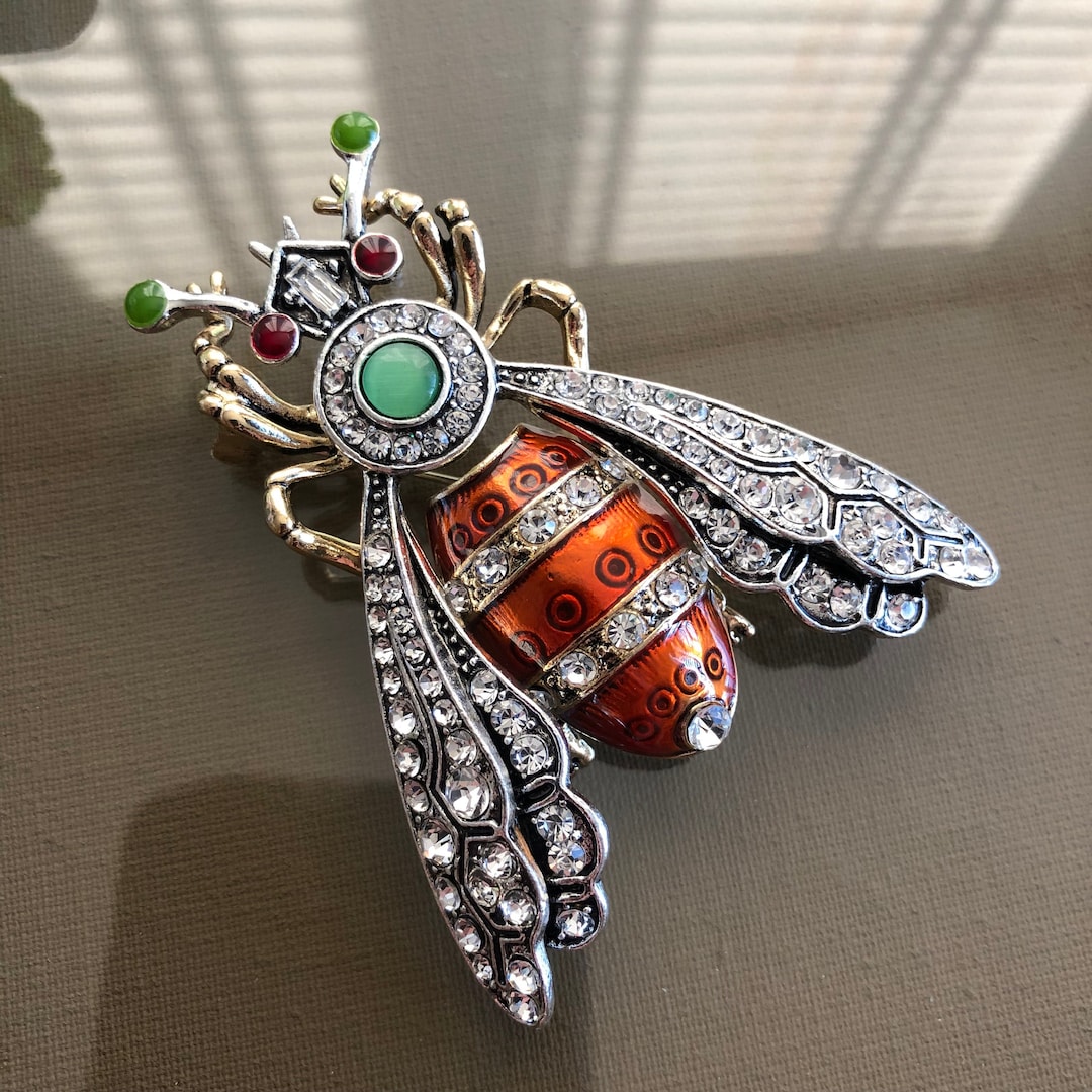 Large Beetle Bug Brooch Crystal Bug Brooch Insect Brooch - Etsy