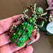 Enamel Rhinestone Beetle Brooch: Vintage Style Green Insect Pin - Etsy
