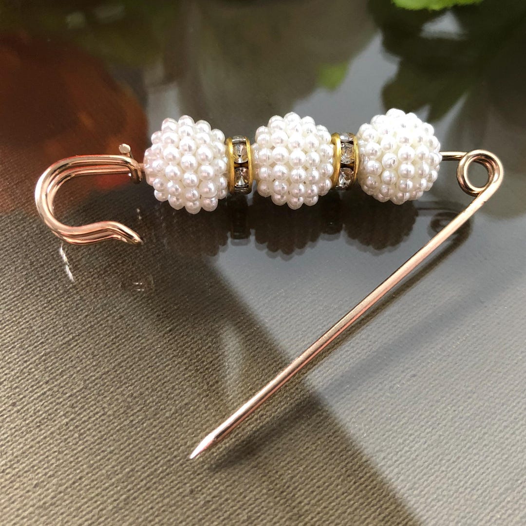 Safety Pin, Pearl Brooch Pin, Vintage Style Jewelry, Vintage Style ...