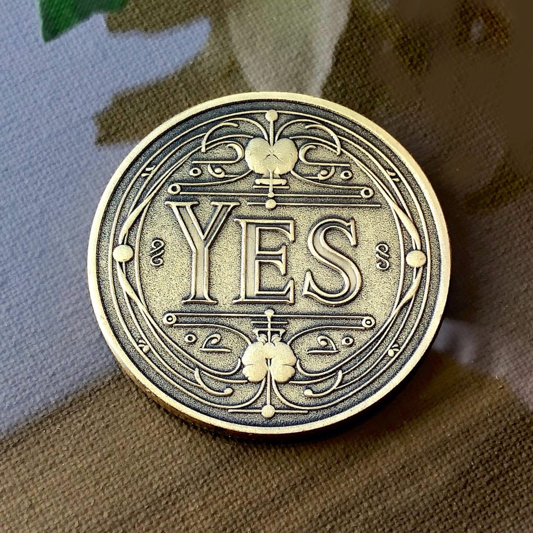 Yes or No Decision Coin for Fun Choices, Double-sided Metal Token, Game ...
