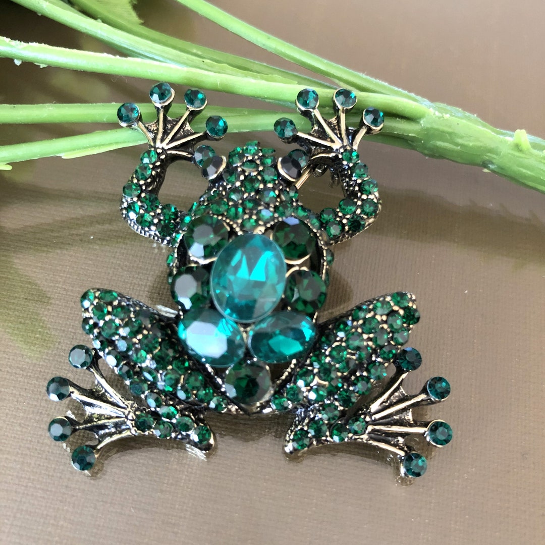 Green Frog Brooch Frog Brooch Pin Large Brooch Big Green - Etsy