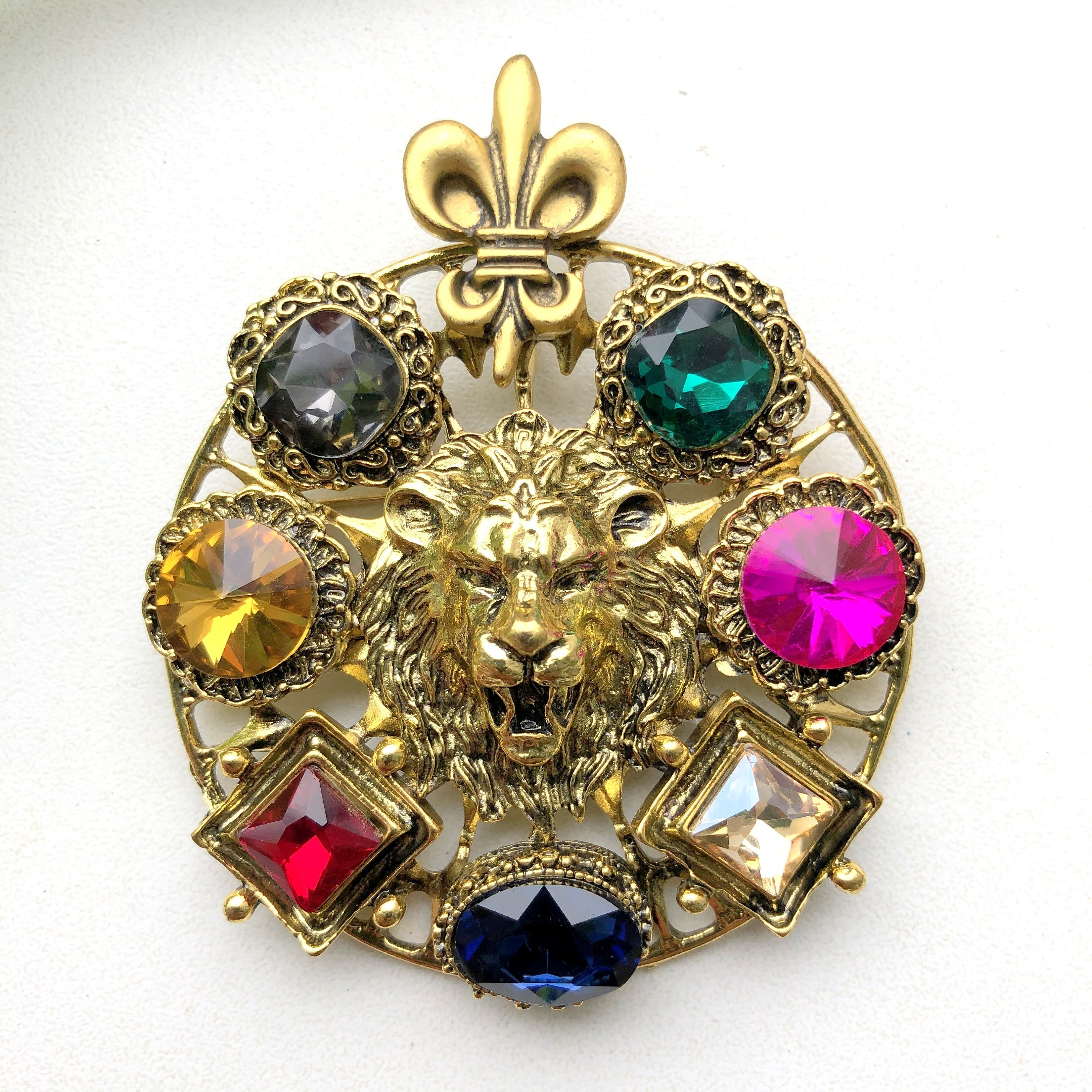 Lion Head Brooch Vintage Jewellery Lion Pin Gold Animal - Etsy Canada