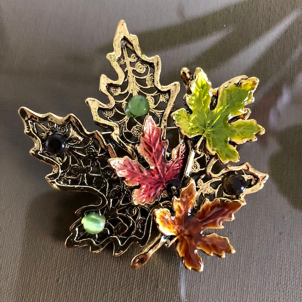 Autumn Leaf Brooch - Etsy