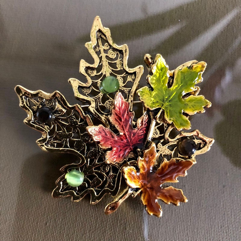 Autumn Leaf Brooch - Etsy