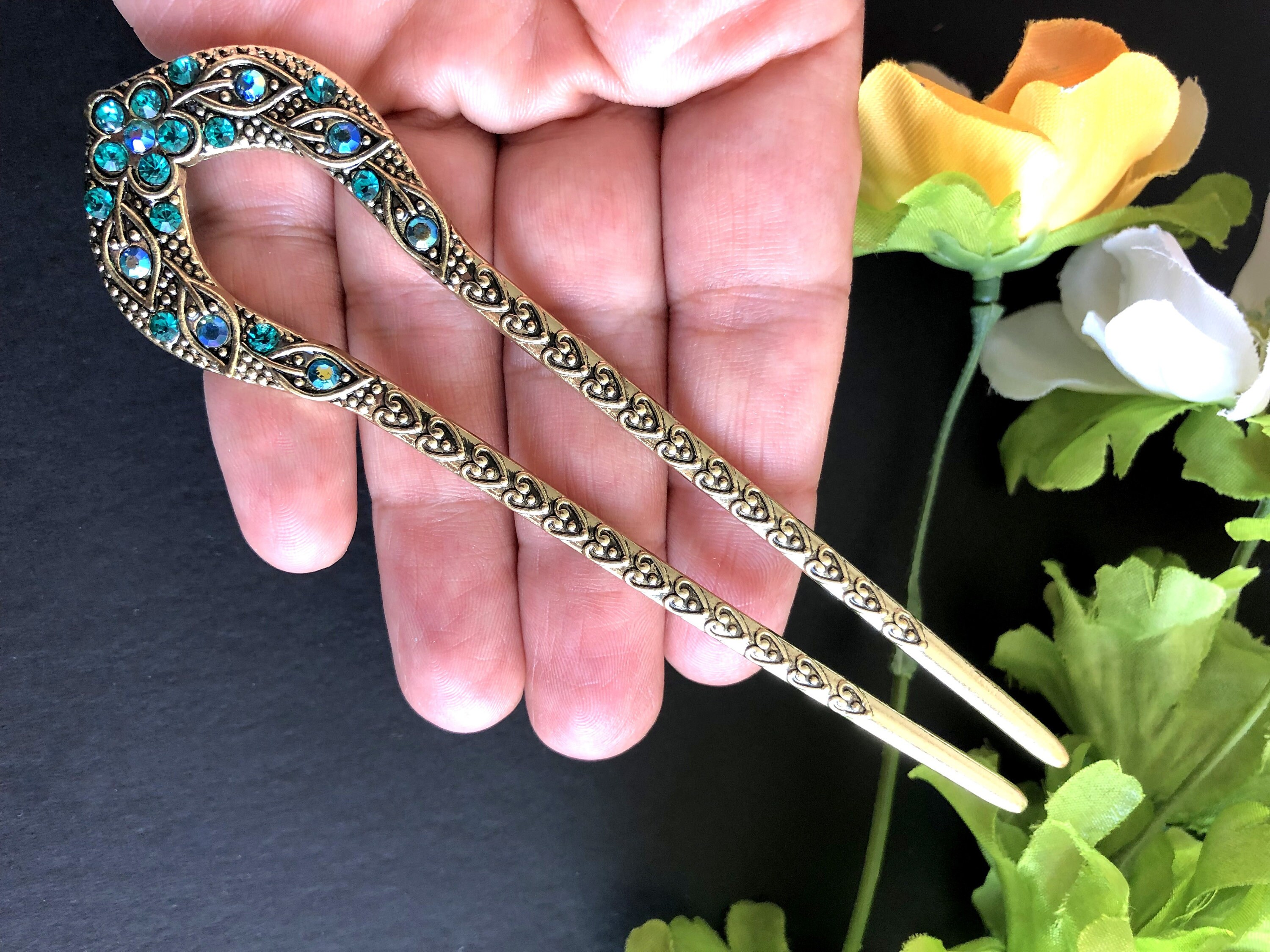 Crystal Rhinestone Hair Pin Stylish Hairpin French Hair - Etsy