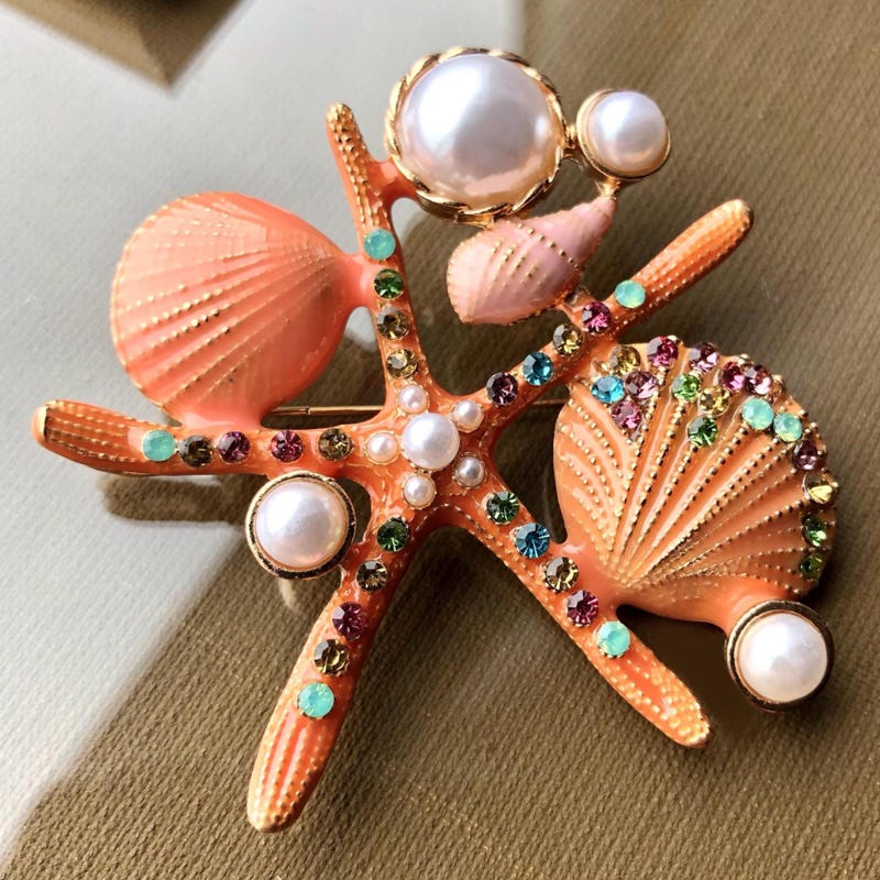 Seashell Brooch - Etsy