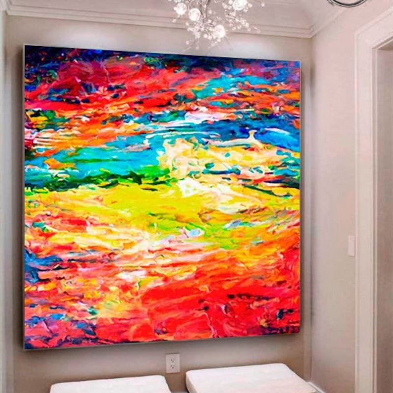Large Colorful Art - Etsy