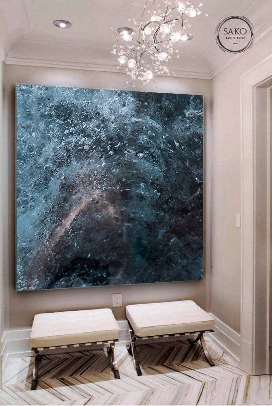 Abstract Night Sky Painting Original Large Painting Contemporary Art ...