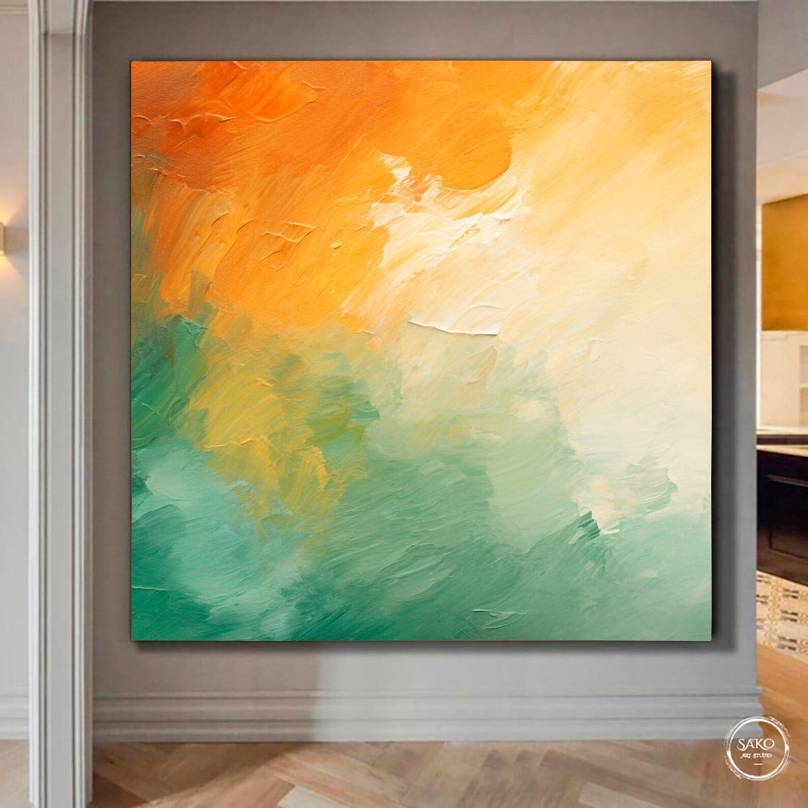 Landscape Painting / Large Original Abstract Oil Painting / Colorful ...