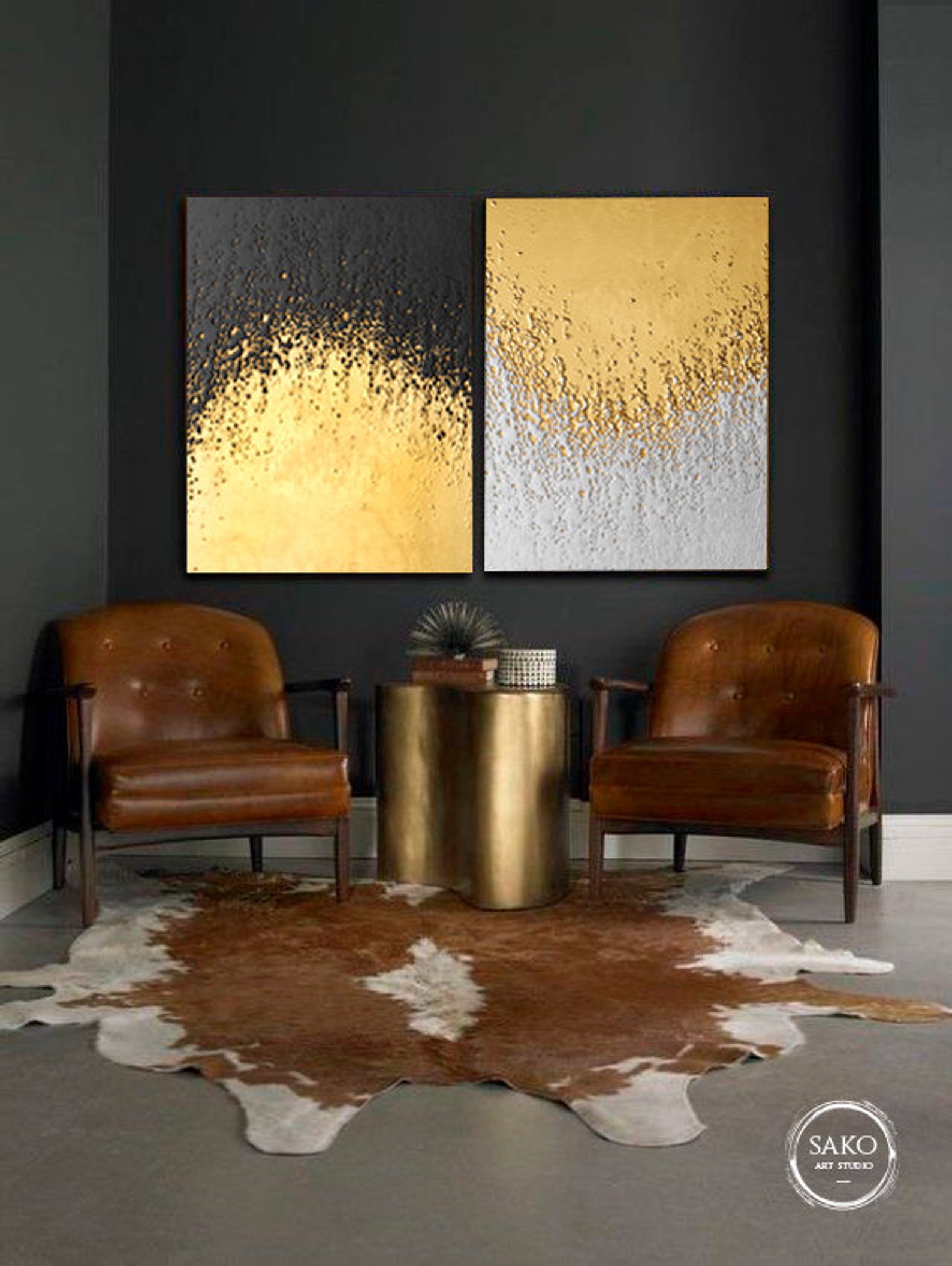 Large Original Abstract Oil Painting / Set of Paintings / | Etsy