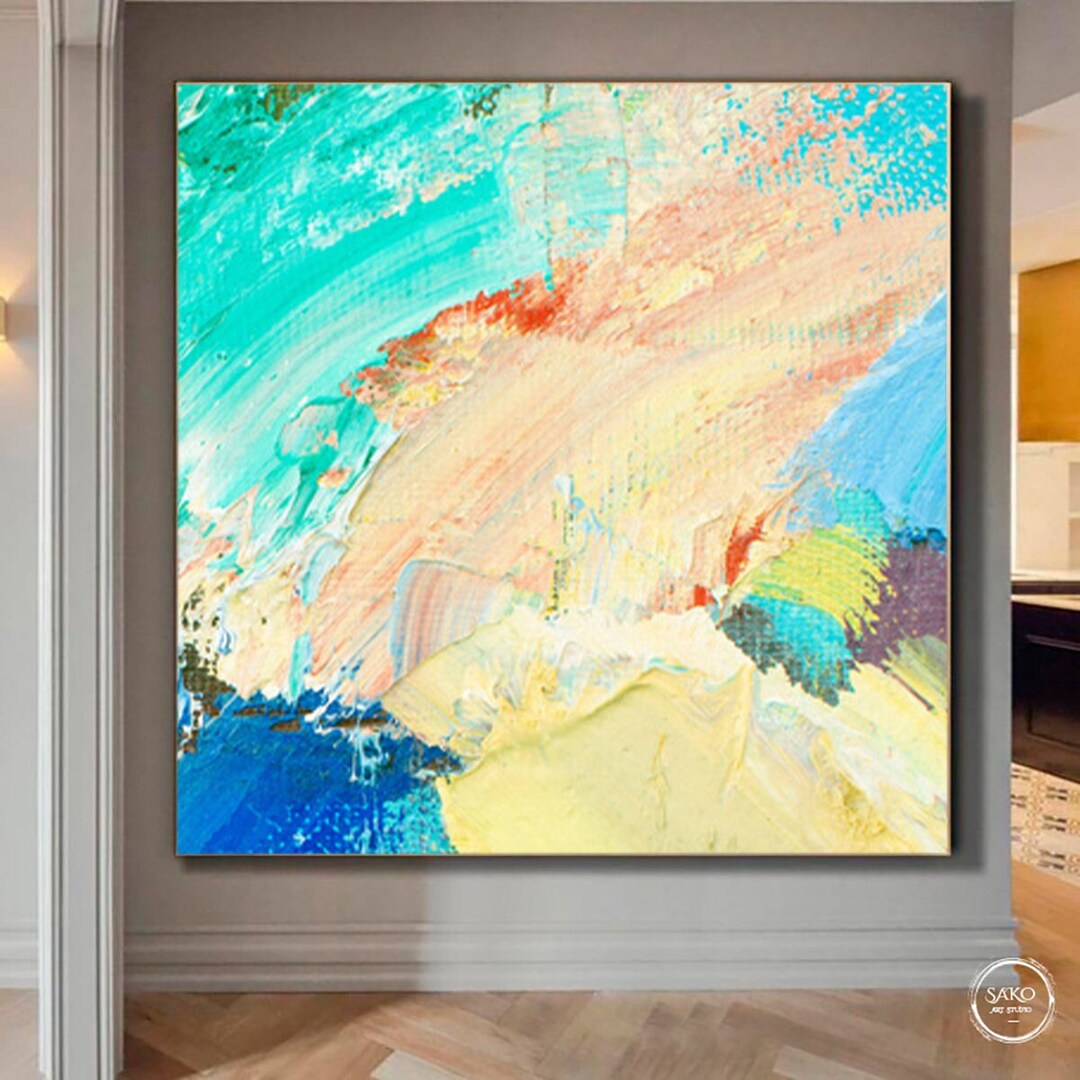 Extra Large Wall Art / Abstract Textured Painting / Colorful Painting ...