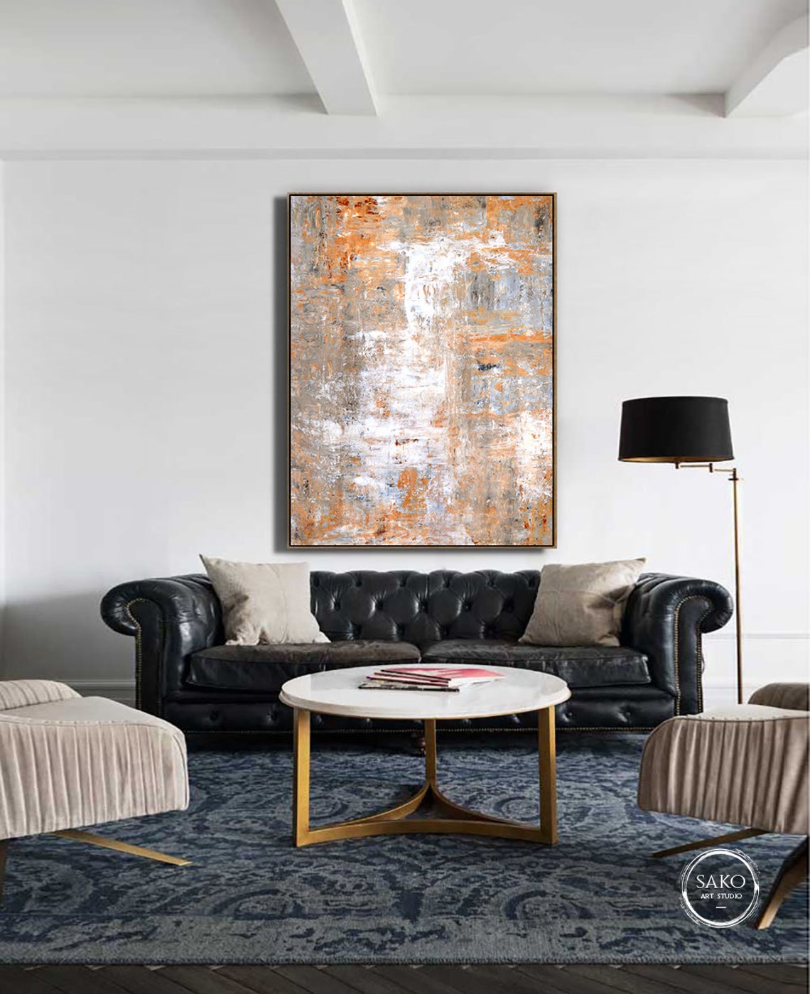 Beige Painting / Extra Large Wall Art / Large Original | Etsy