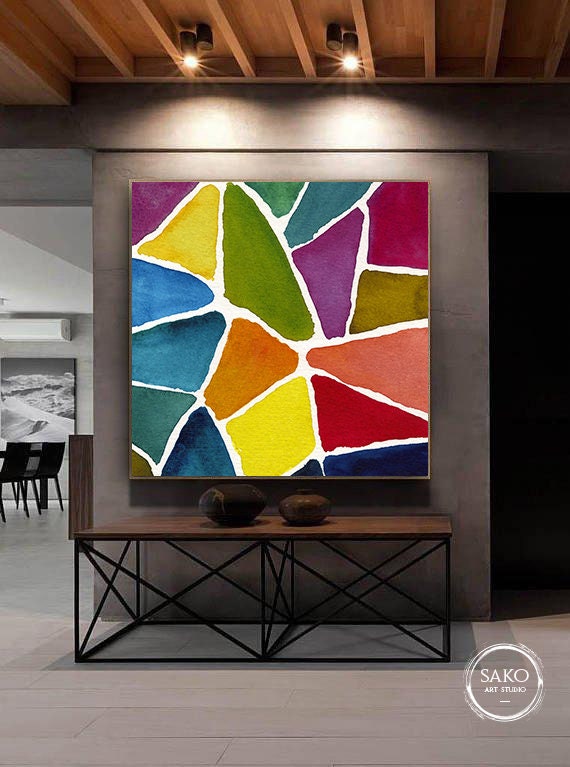 Abstract Painting / Original Large Acrylic Canvas Wall Art / | Etsy