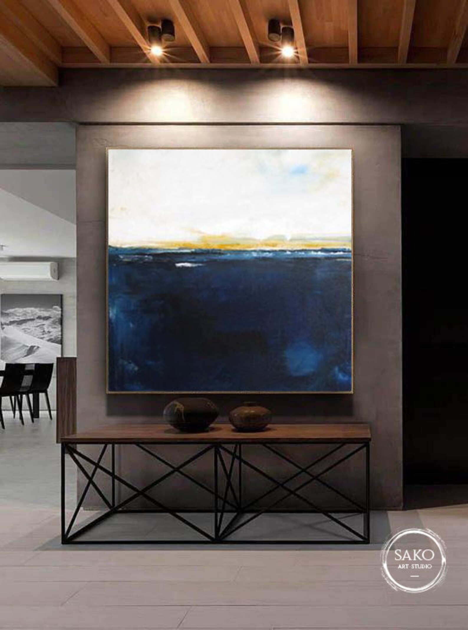 Abstract Painting / Blue Landscape Painting / Large Original - Etsy