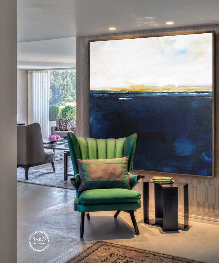 Abstract Painting / Blue Landscape Painting / Large Original - Etsy