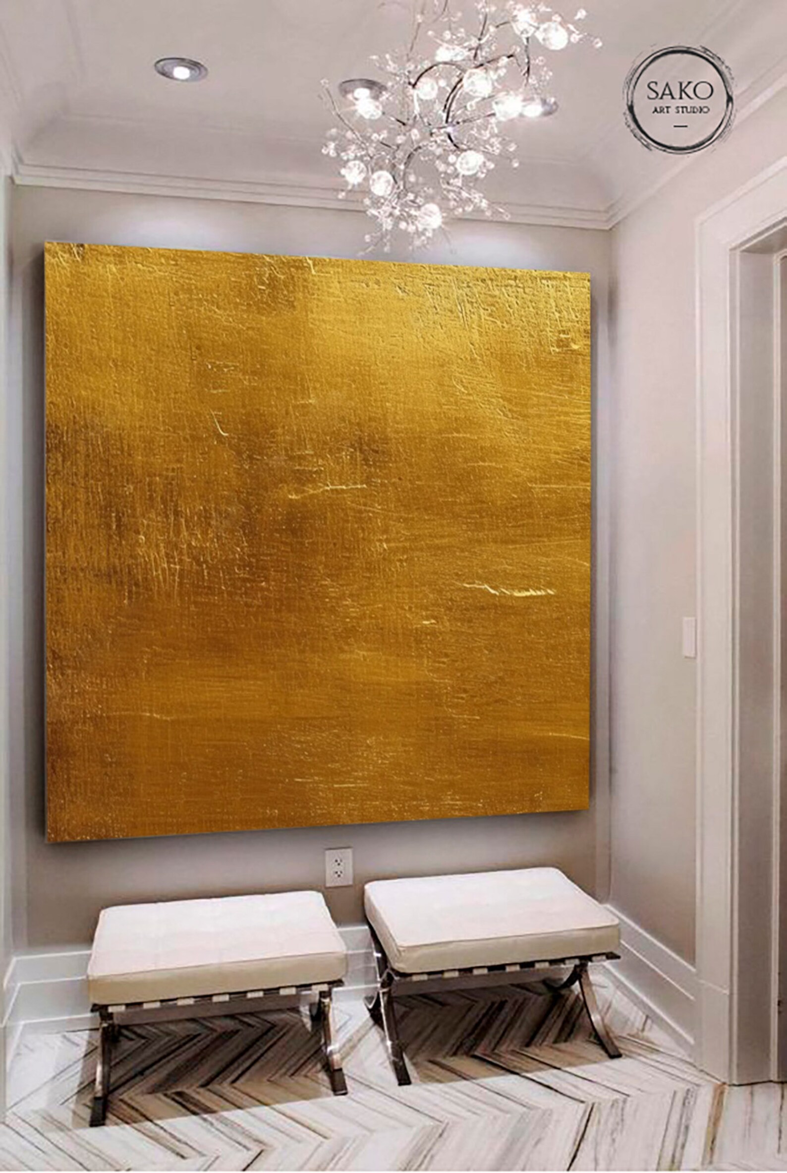 Abstract Painting Original Large Gold Painting Contemporary Art ...