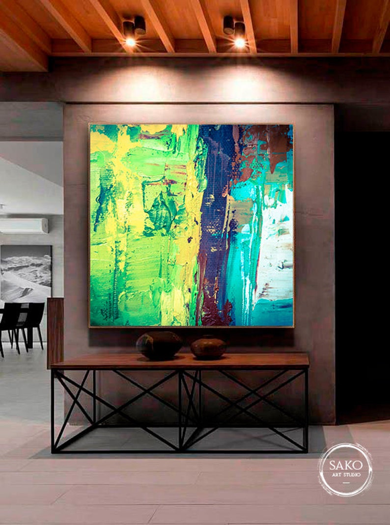 Azure Painting / Oversize Abstract Painting / Extra Large Wall | Etsy