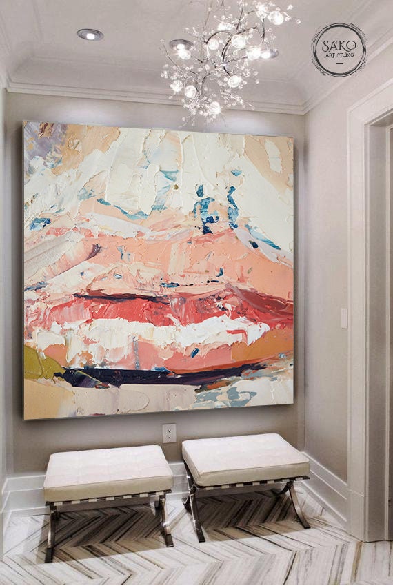 Lips Abstract Painting Large Abstract Acrylic Painting on - Etsy