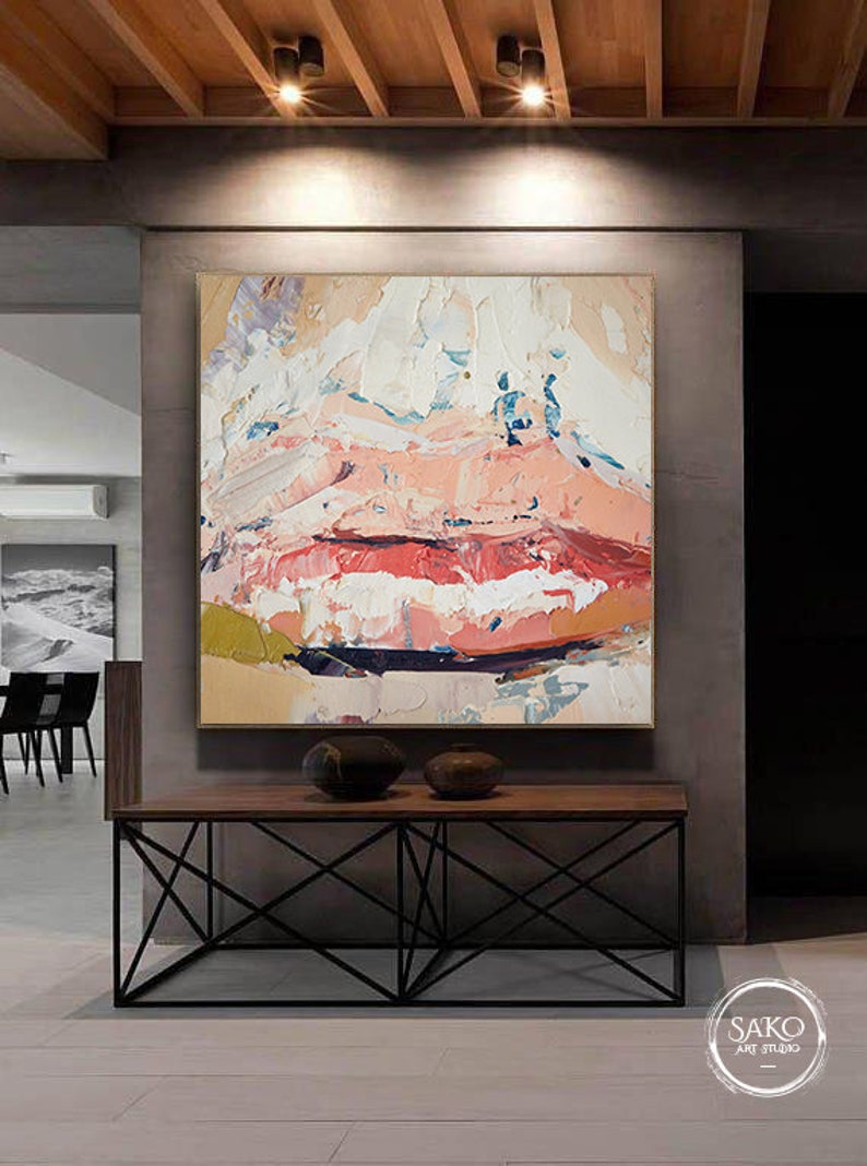 Lips Abstract Painting Large Abstract Acrylic Painting on - Etsy