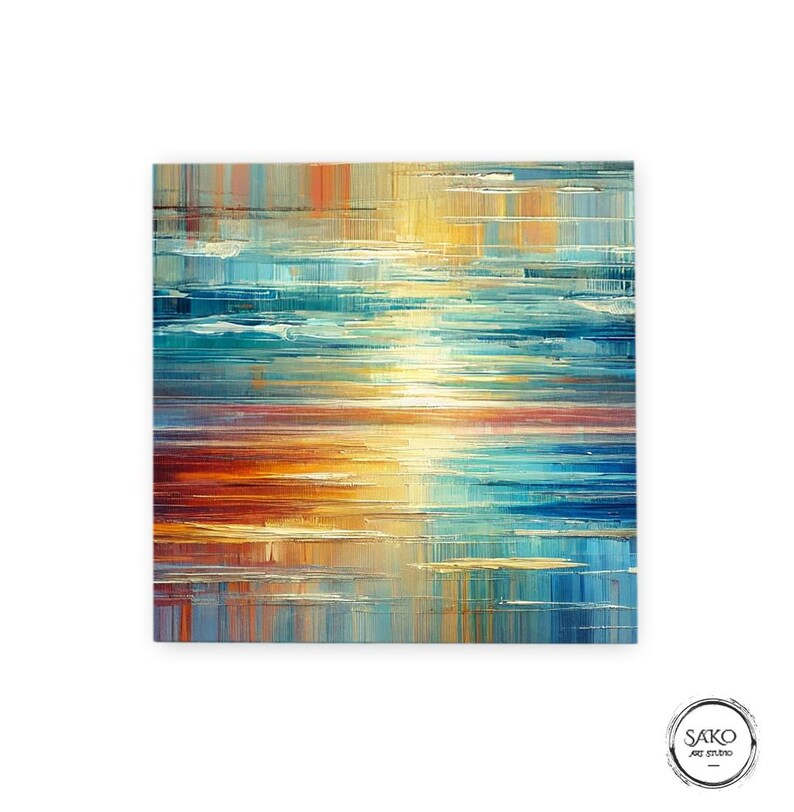 Nightlights Acrylic Sunset Painting on Canvas Abstract Painting ...