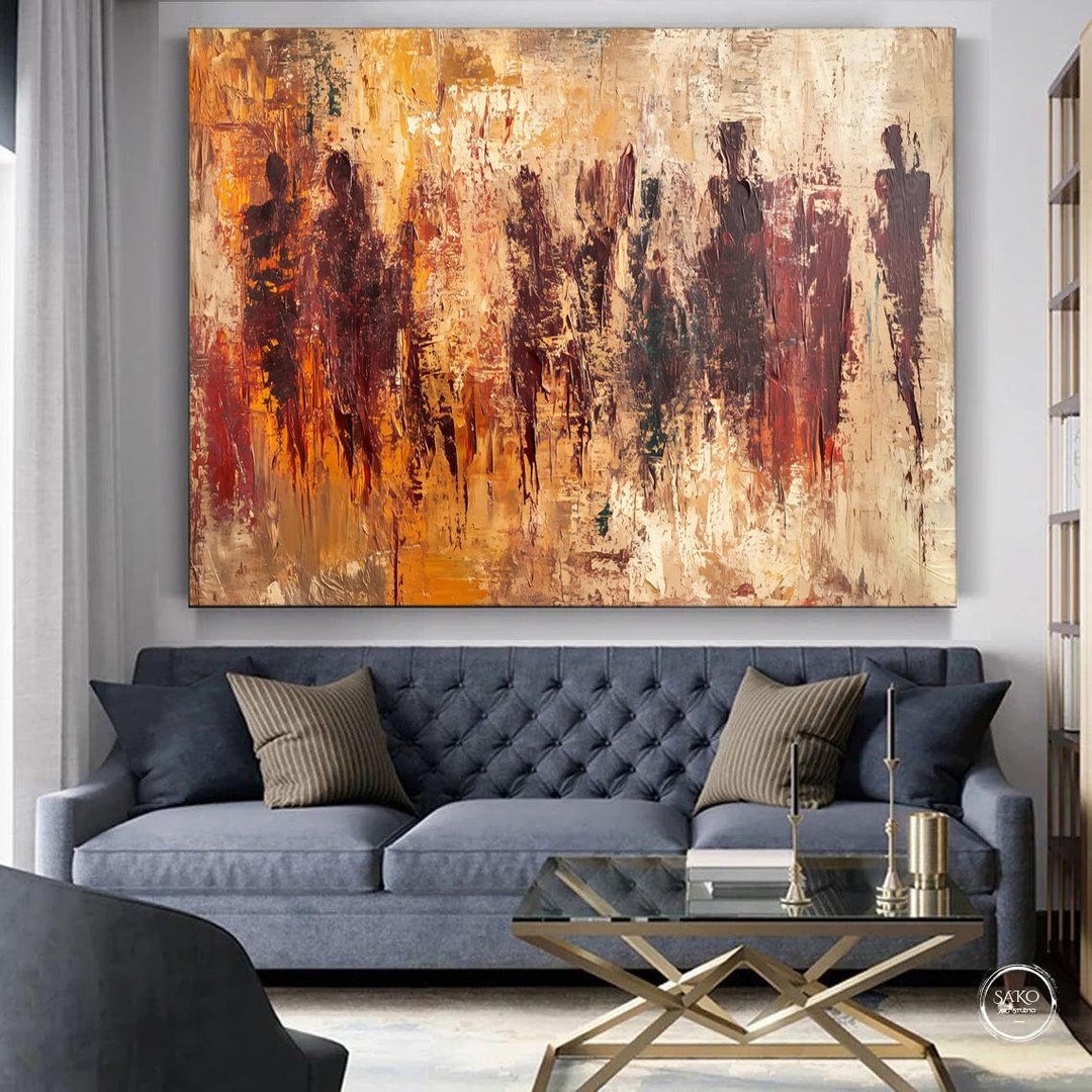 Human Abstract Painting Large Abstract Acrylic Painting on Canvas Human ...