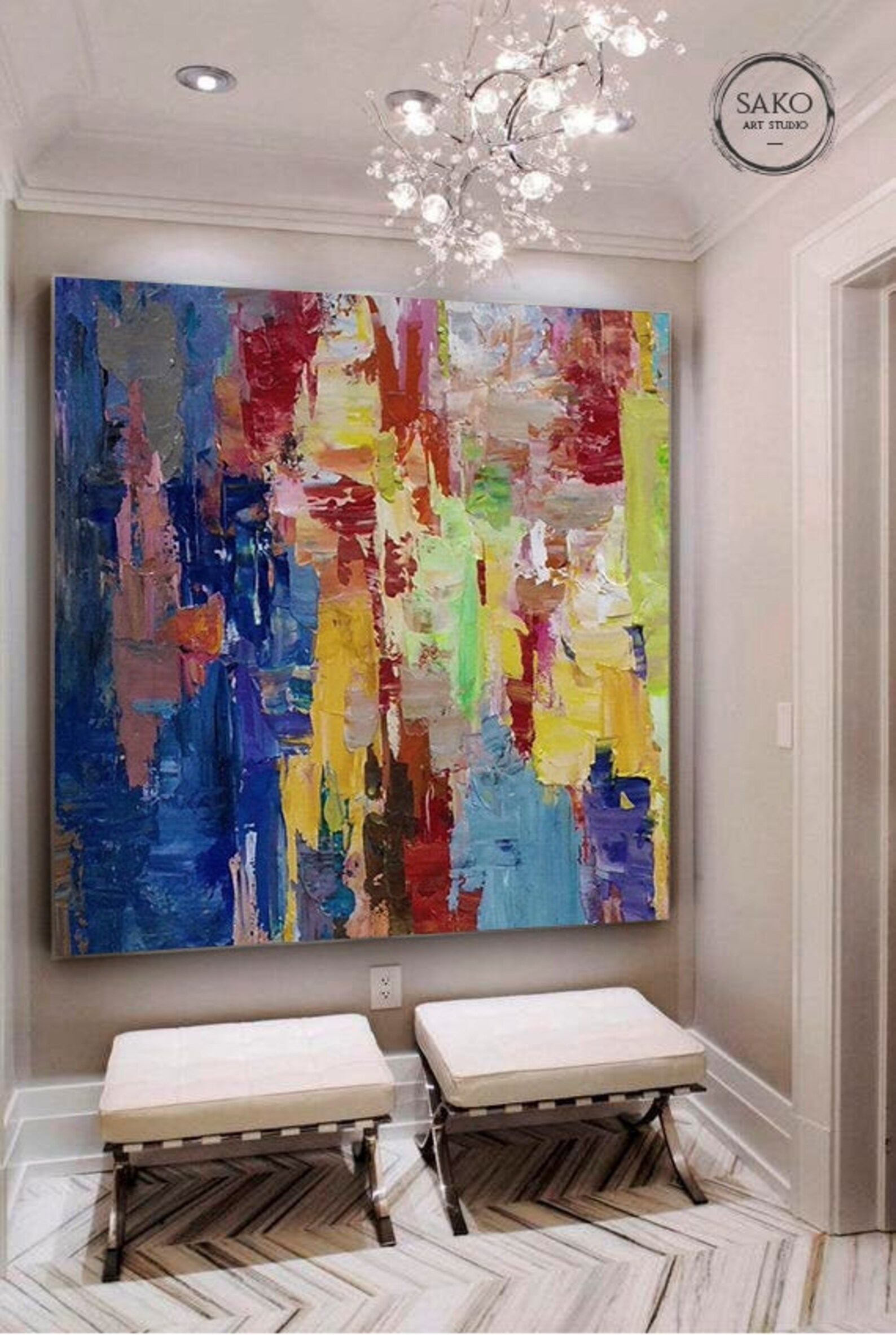 Blooming Garden Painting / Oversize Abstract Painting / | Etsy