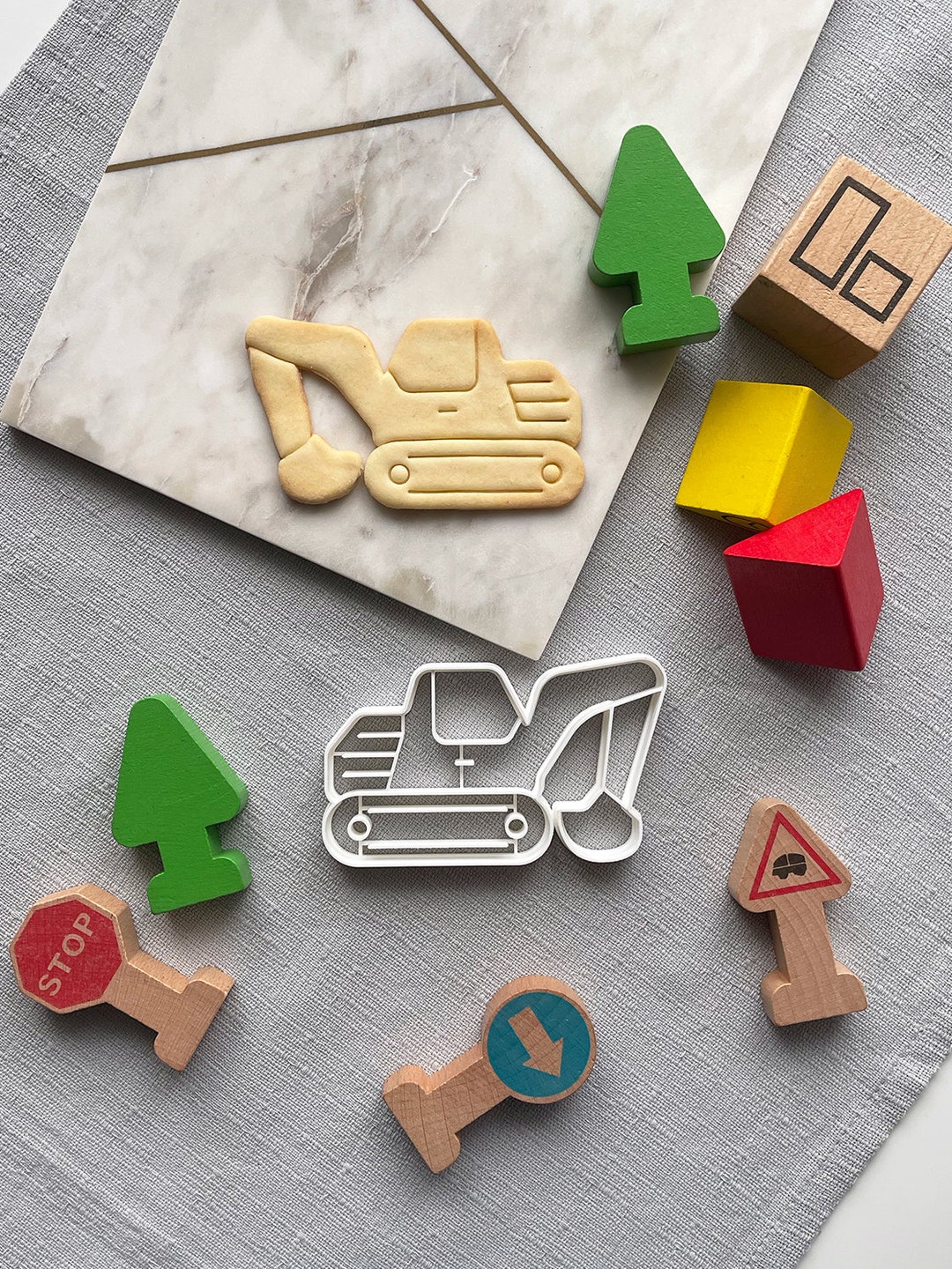 Digger, JCB Excavator Shape Cookie Cutter - Etsy