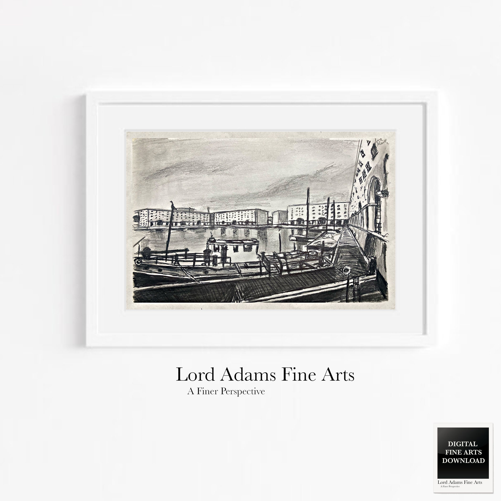 Albert Dock: Illustration Printable Art Sketch Drawing Poster Wall Art ...