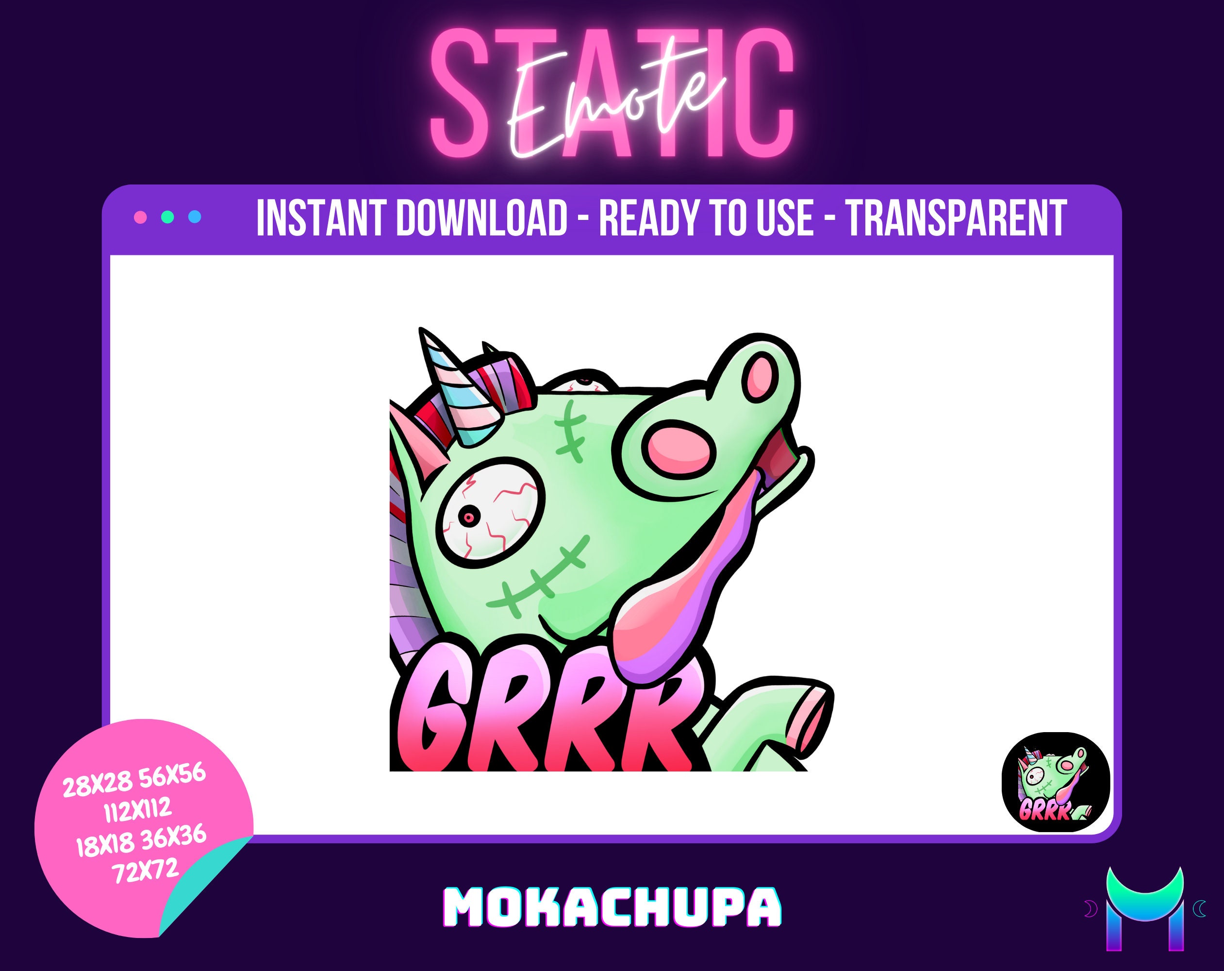 Unicorn Zombie GRRR Emote: Enhance Your Community Experience on Twitch ...
