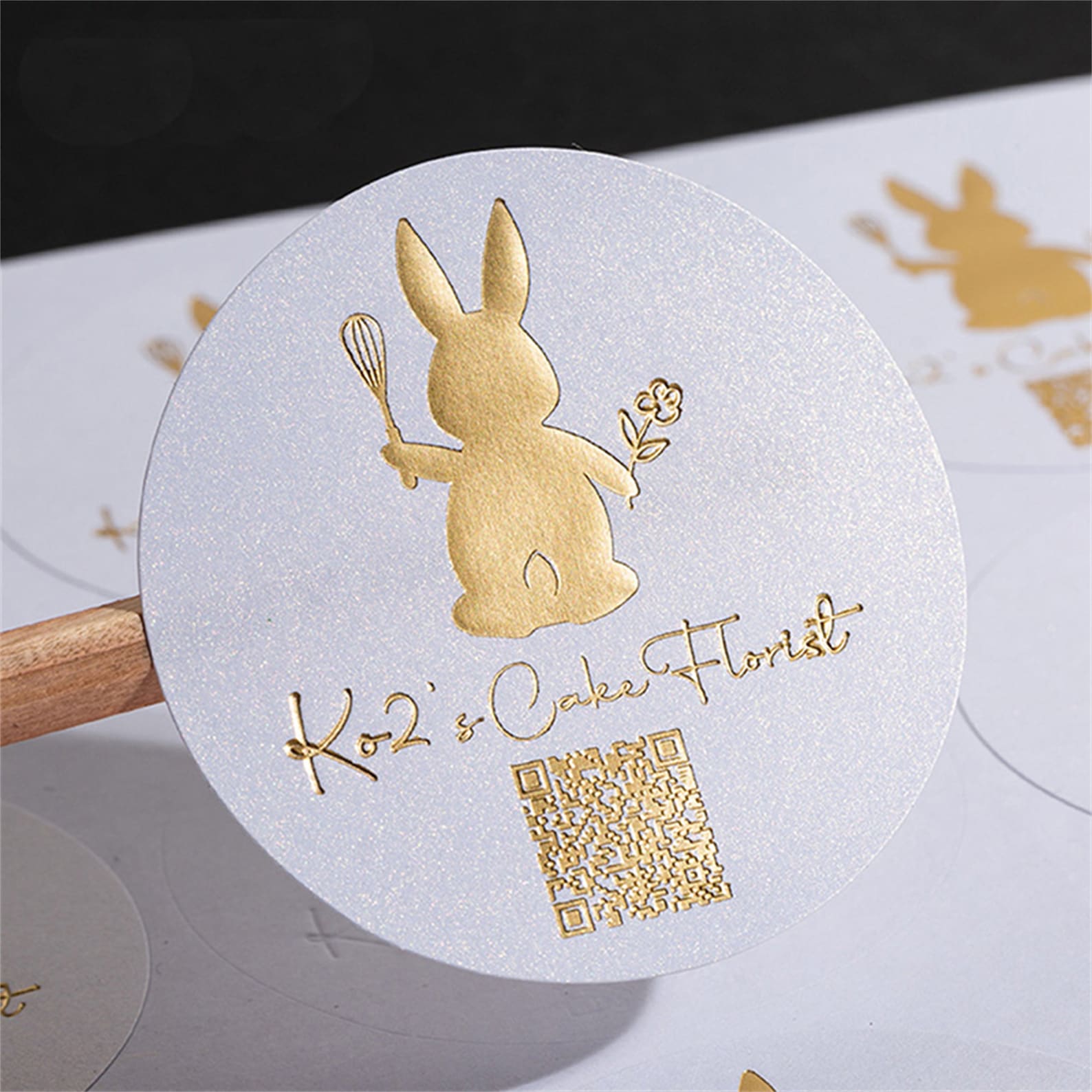 Custom Embossed Sticker/gold Silver White Glitter Metallic Label ...