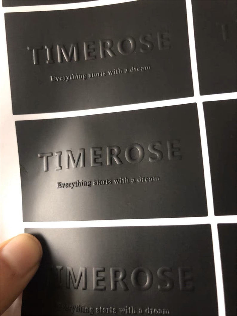 Custom Blind Embossed Sticker/black Foil Raised Metallic Label ...