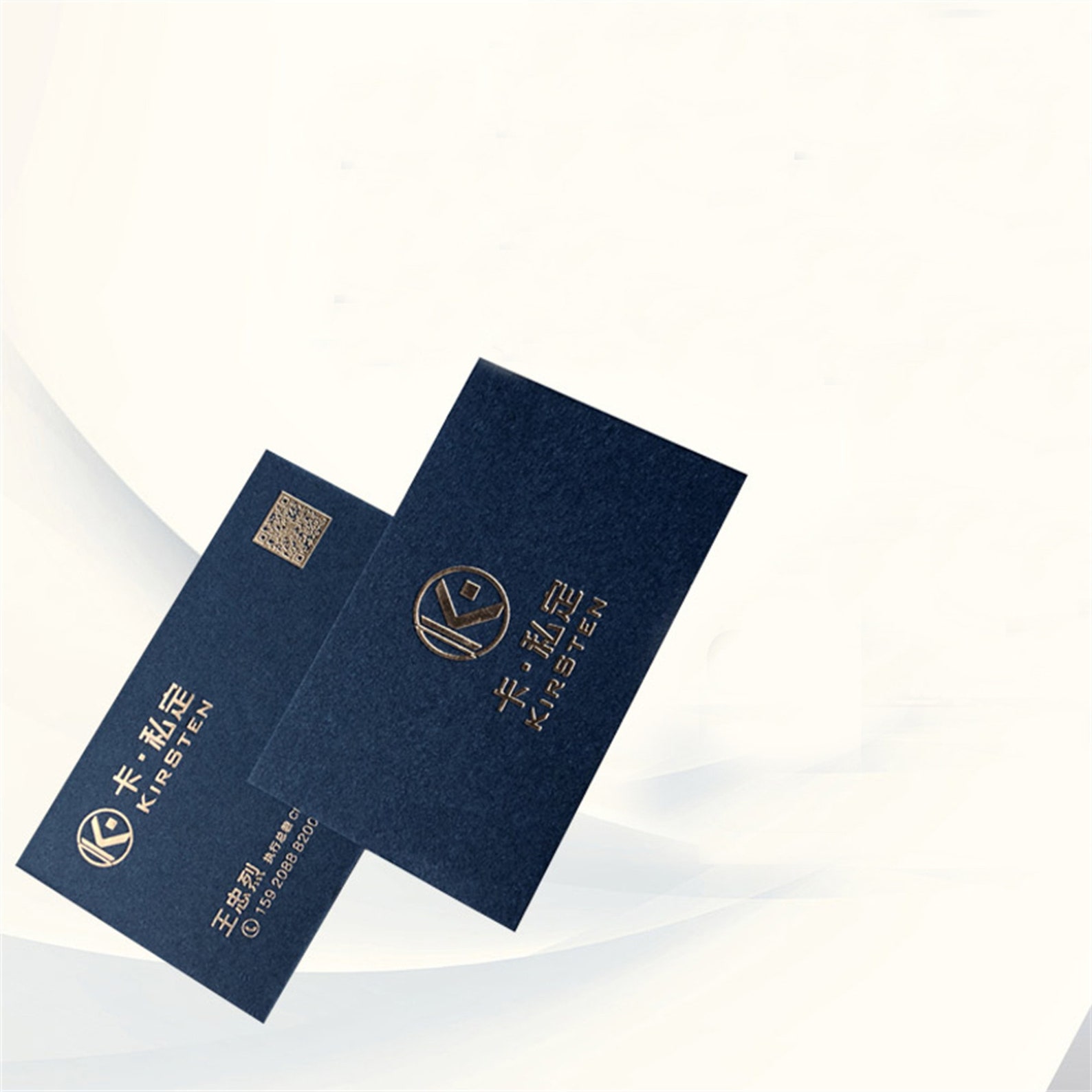 100 Luxury Gold Foil Business Cards Design and Print, QR Calling Cards ...