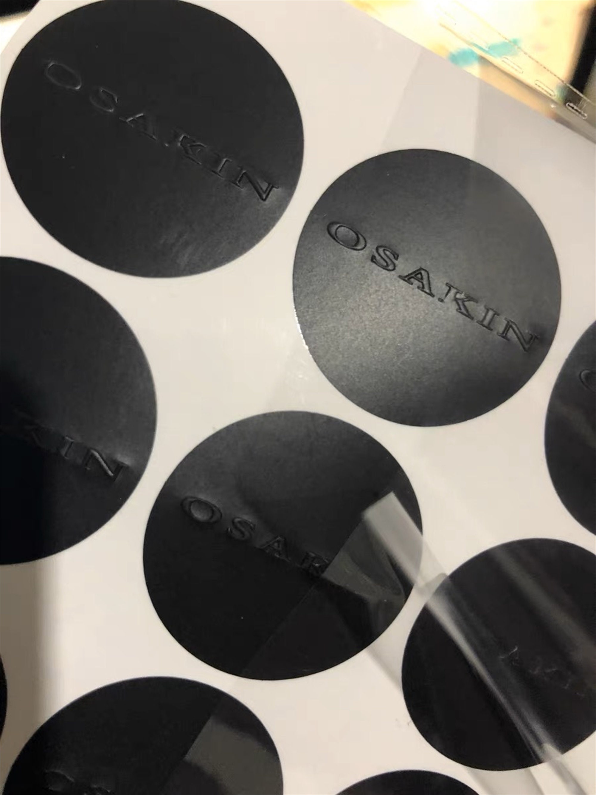 Custom Blind Embossed Sticker/black Foil Raised Metallic Label ...