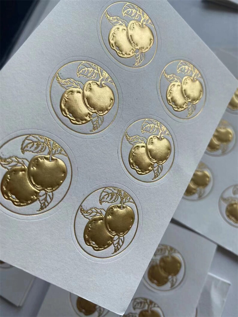 Custom Embossed Sticker/gold Silver White Raised Metallic Label ...