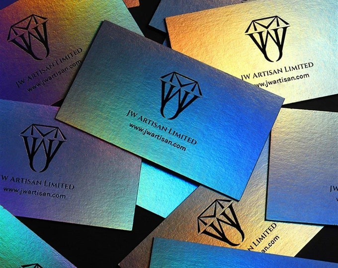 Luxury Holographic Foil Business Cards Design and Print, Foil Edging ...