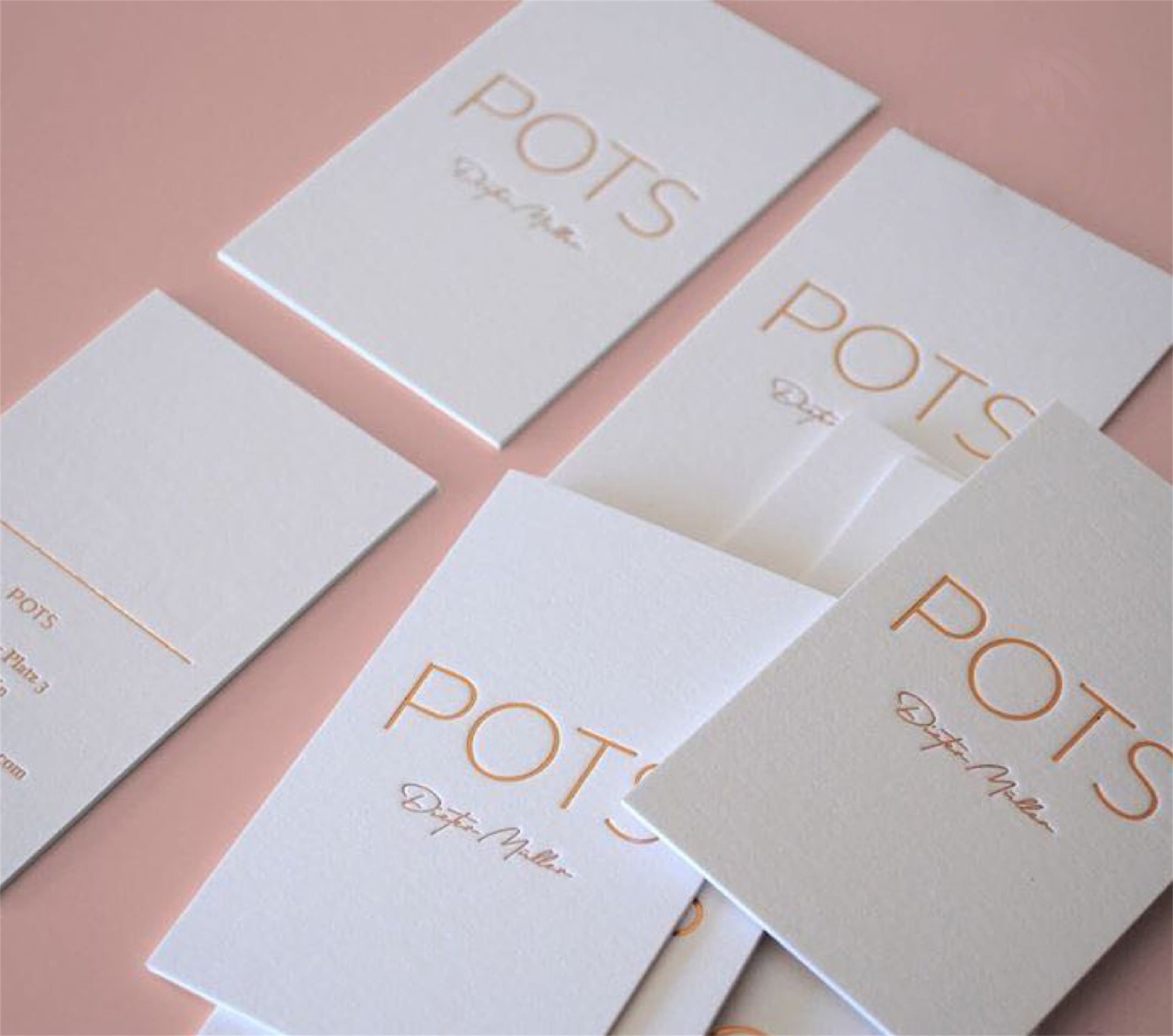 100 Luxury Bronze Foil Business Cards Design and Print, QR Calling ...