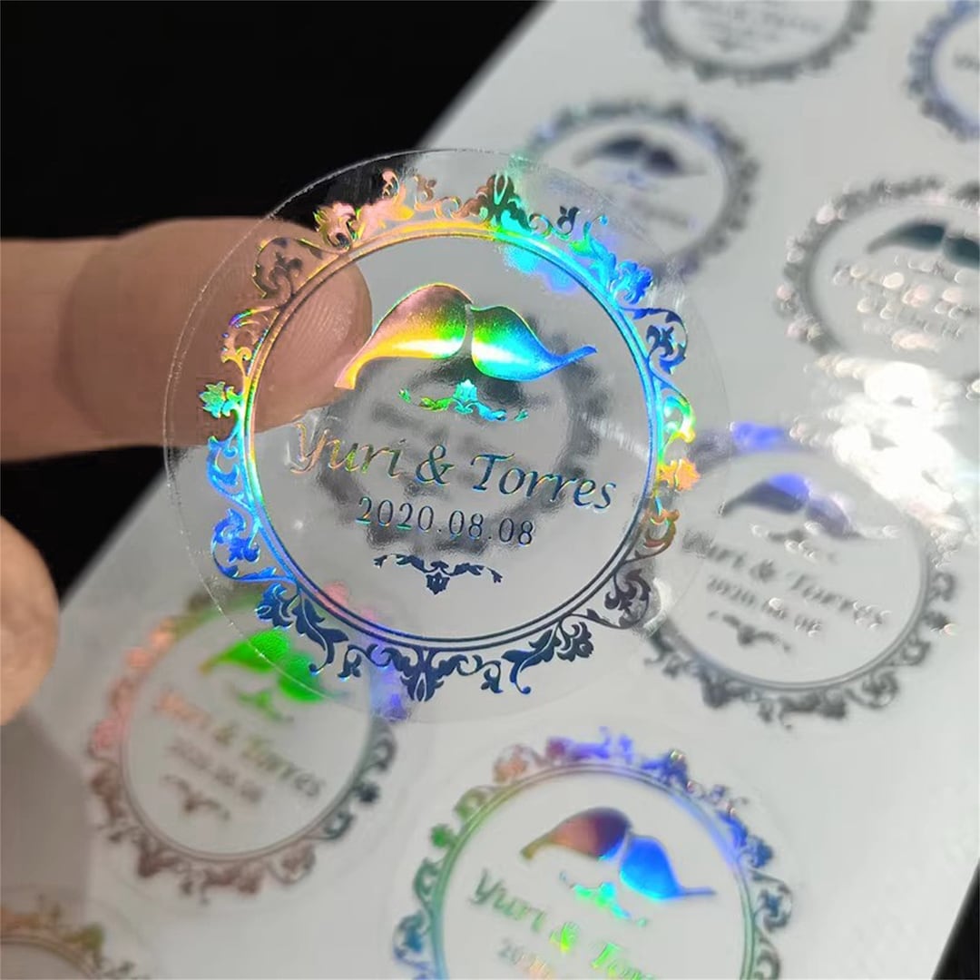 Holographic Clear Custom Stickers, Custom Product Labels, Holographic ...