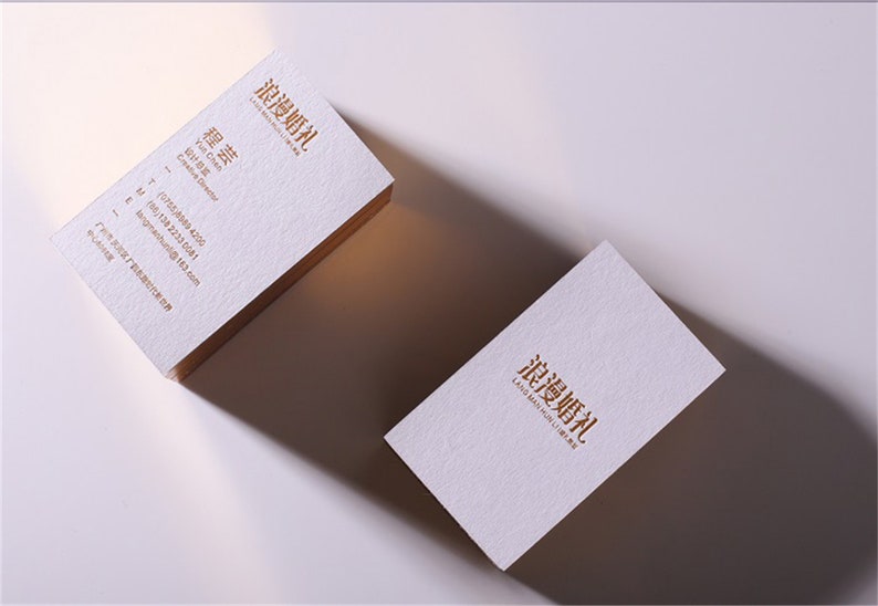 Gold Business Card Design and Print Cotton Business Card With - Etsy
