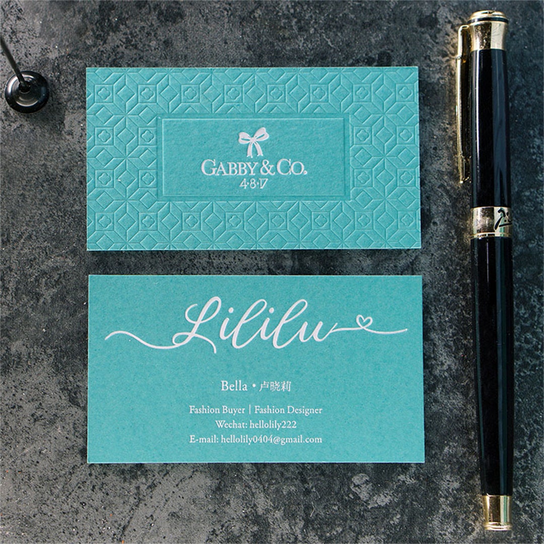 Tiffany Blue Letterpress Business and Calling Card Design and Print ...