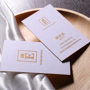Gold Business Card Design and Print, Cotton Business Card With Gold ...