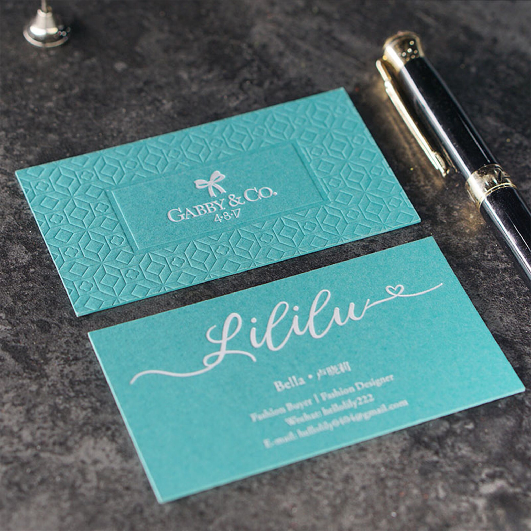 Tiffany Blue Letterpress Business and Calling Card Design and Print ...