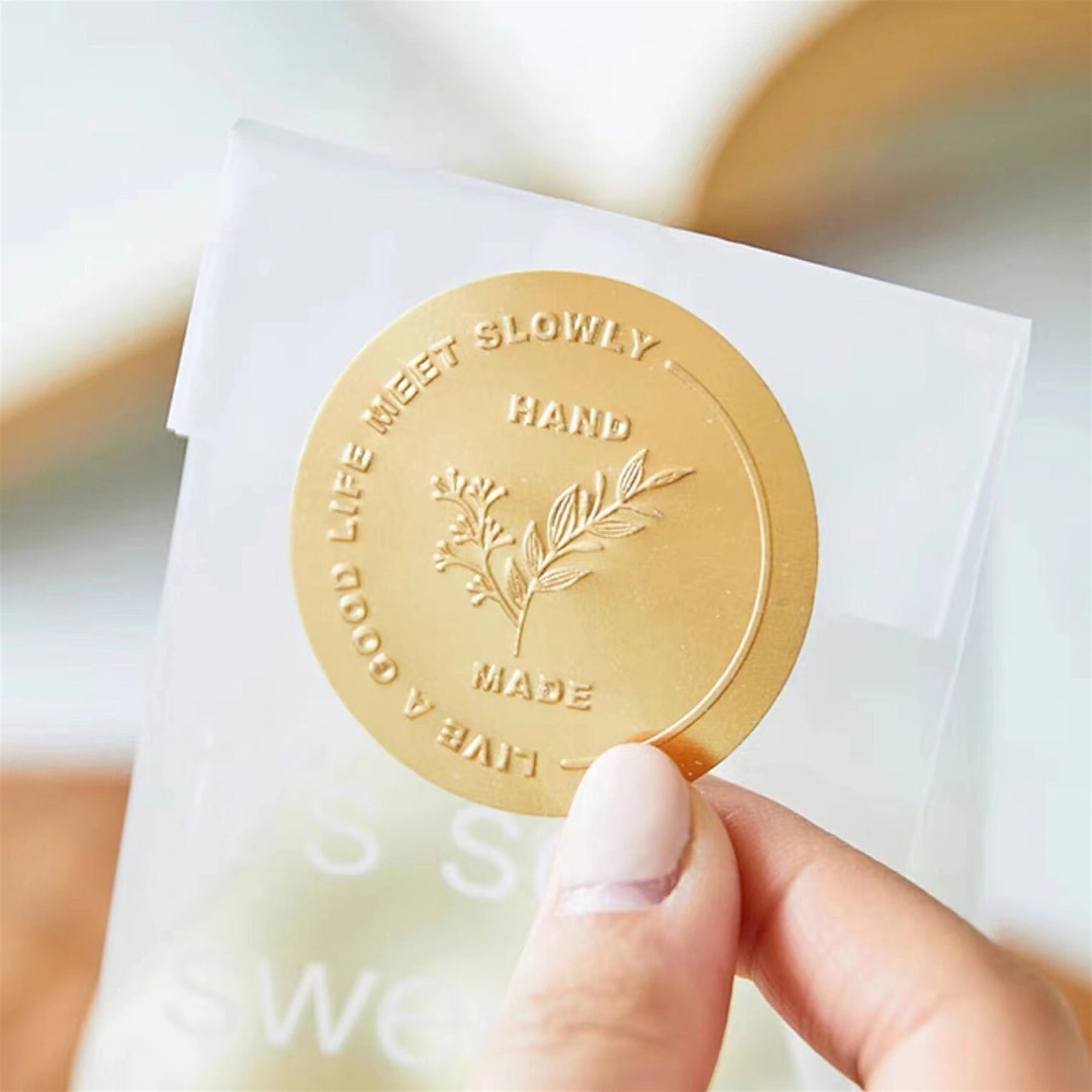 5cm_custom Made Gold/silver Embossed Raised Sticker/label, Embossing ...
